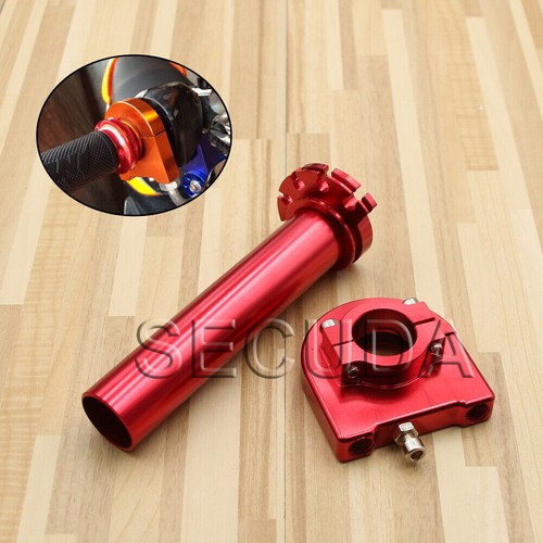 CNC Aluminum Universal Motorcycle Twist Throttle Assembly 7/8" 22mm Red ...
