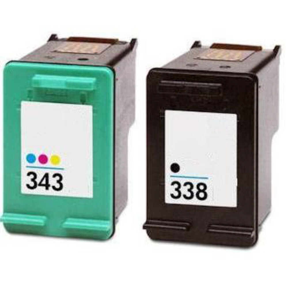 2 Compatible Ink Cartridges to Replace HP 338 & HP 343 PSC 2355,2710 ...