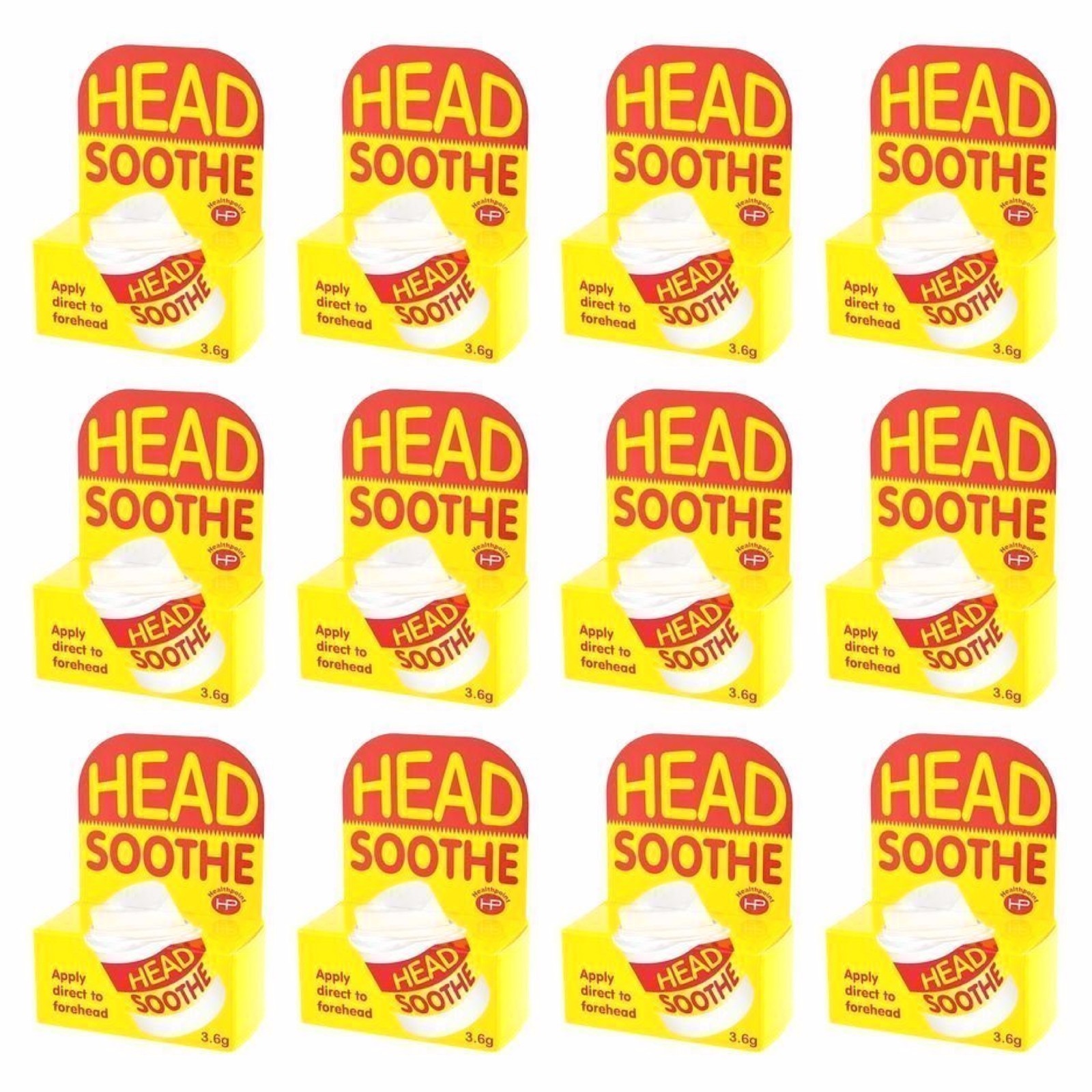 12 x HEAD SOOTHE FOREHEAD TEMPLE STICK BALM 3.6g FAST RELIEF FORM ...