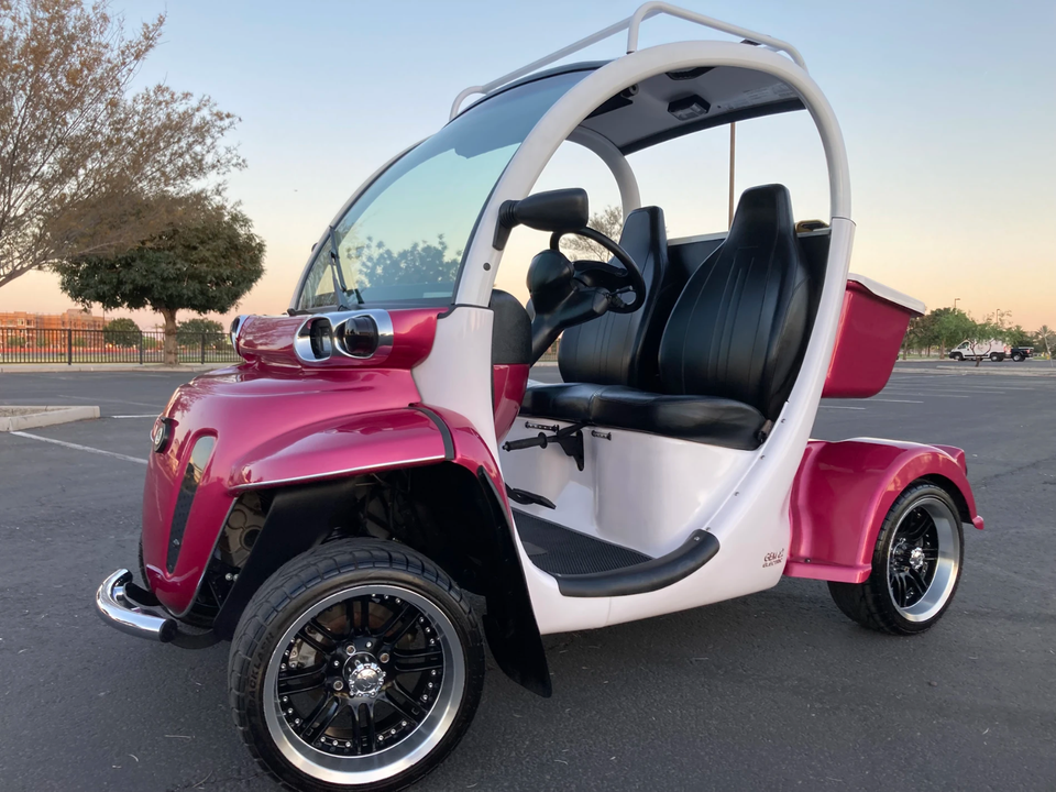 HOT PINK CUSTOM GEM CAR E-2 MODEL NEV GOLF CART, 2011 GEN 2 MODEL ...