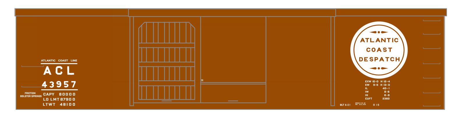 K4 O Scale Decals Atlantic Coast Line Despatch 40 Ft Watermelon Boxcar ...