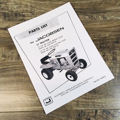 Jacobsen Lt-700 53100 Lt-750 53105 Chief Garden Tractor Parts Manual S ...