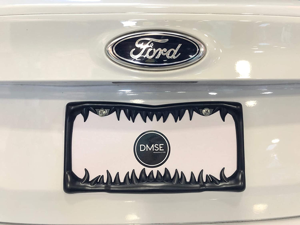 DMSE Universal Metal Shark Tooth Teeth Jaws License Plate Frame Cool ...