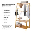 Wooden Clothes Rail Rack Garment Dress Hanging Display Stand Shoe Rack ...