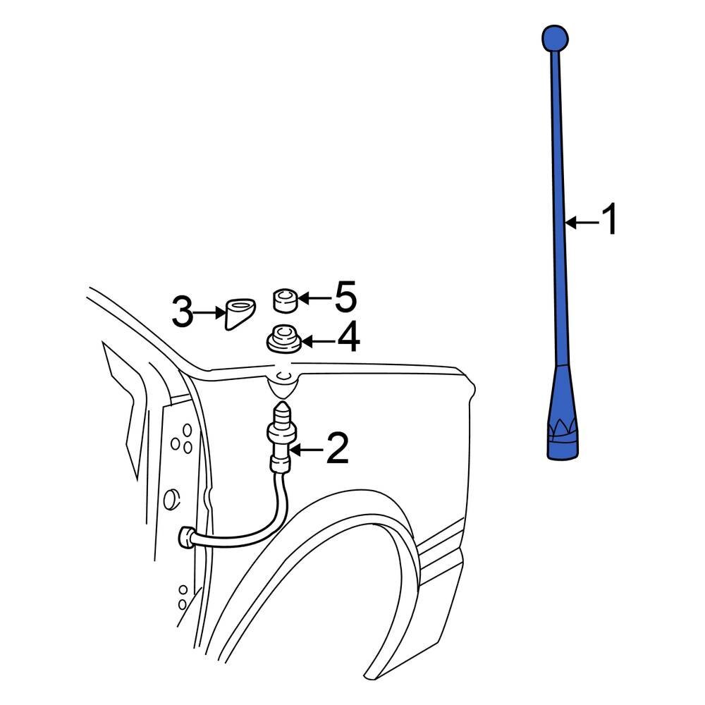 02-05 STOCK OEM MOPAR ANTENNA MAST DODGE CHRYSLER JEEP VEHICLES ...
