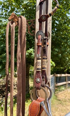 Dennis Moreland Vintage Snaffle Bit Bridle Mecate Reins Sterling Silver ...