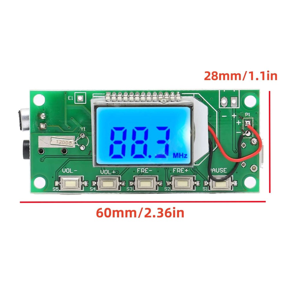 FM Transmitter Module Digital Stereo Frequency Modulation W/ LCD ...