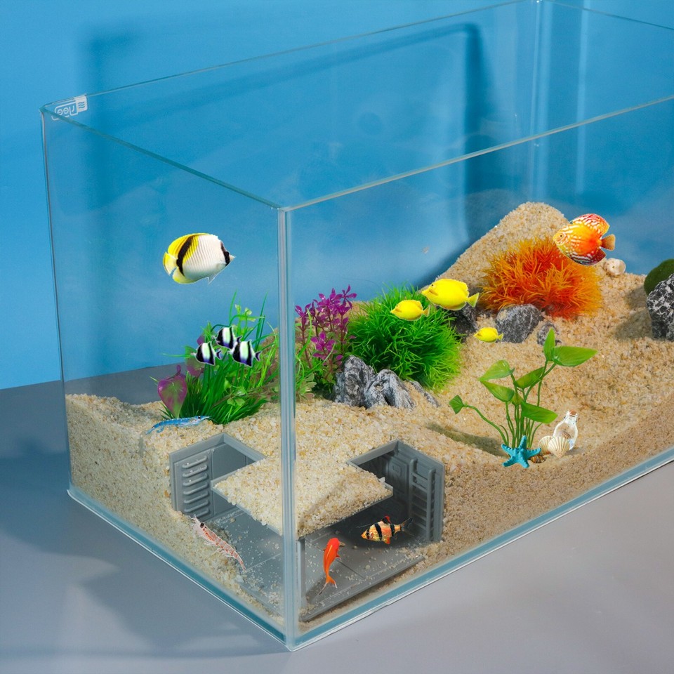 Plastic 3D Print Underground Square 3D Fish Tunnel Cave Aquarium Fish ...