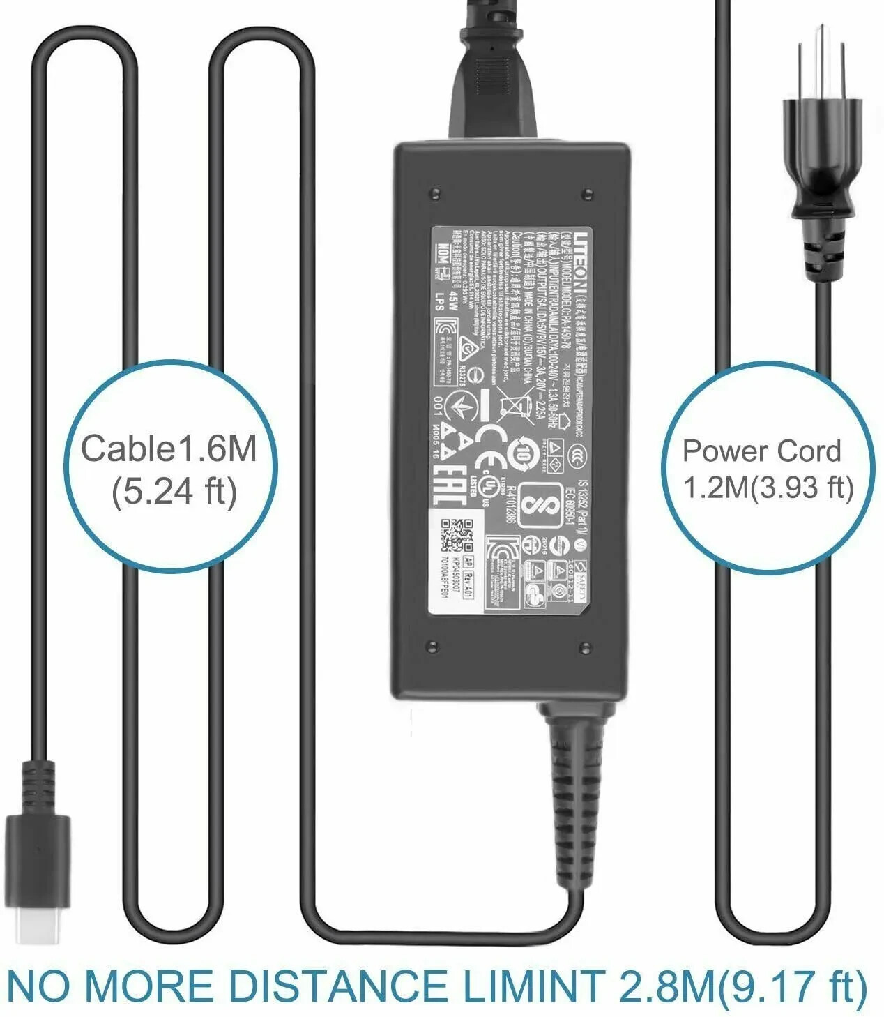 NEW OEM 45W PA-1450-78 USB-C Type-C A/C Adapter Charger For Acer ...