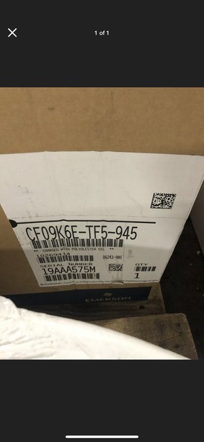 Emerson Copeland Hermetic Compressor Cf09k6e-tf5-945 230 Volt 3 Phase ...