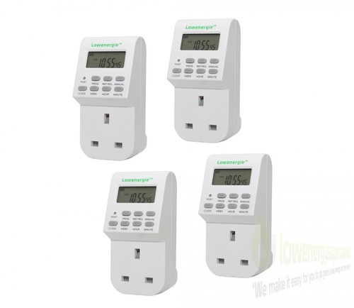 Digital LCD 7 Day Electronic Plug-in Timer Switch Fully Programmable 12 ...