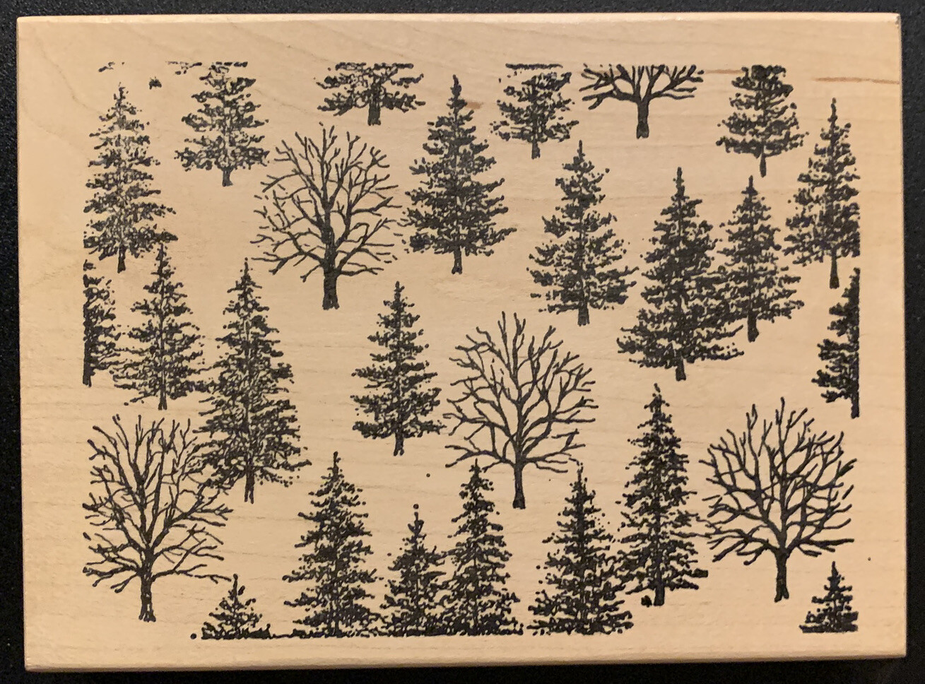 Northwoods XL Tree Forest Background Rubber Stamp Pine Fir Bare ...