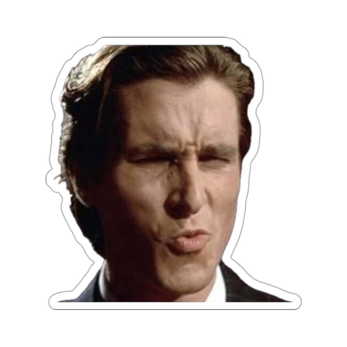 Christian Bale Smooth Face Popular Meme Funny Prank Humor Kiss-Cut Sticker Decal | eBay