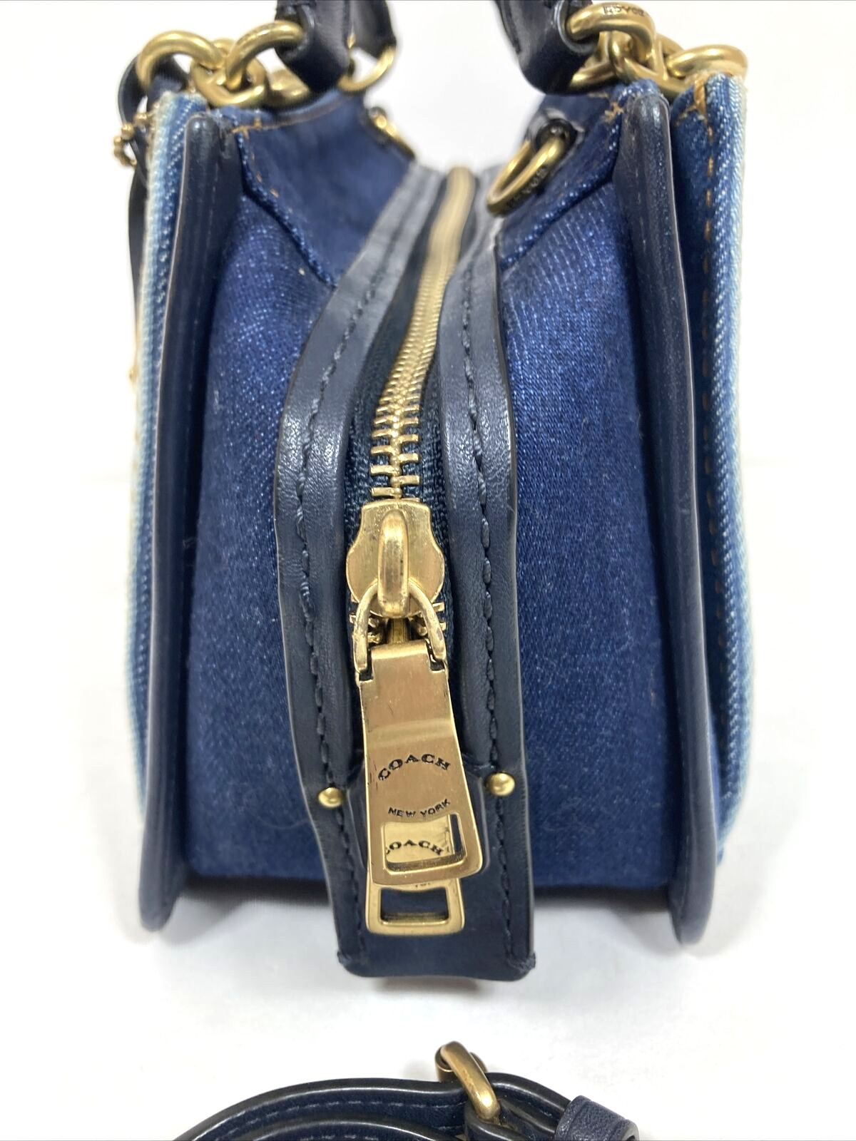 Coach Dreamer 21 Denim Mini Satchel /Crossbody Purse … - Gem
