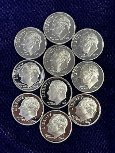 2000-2009-S Proof 90% SILVER Roosevelt Dimes - Set of 10 different | eBay