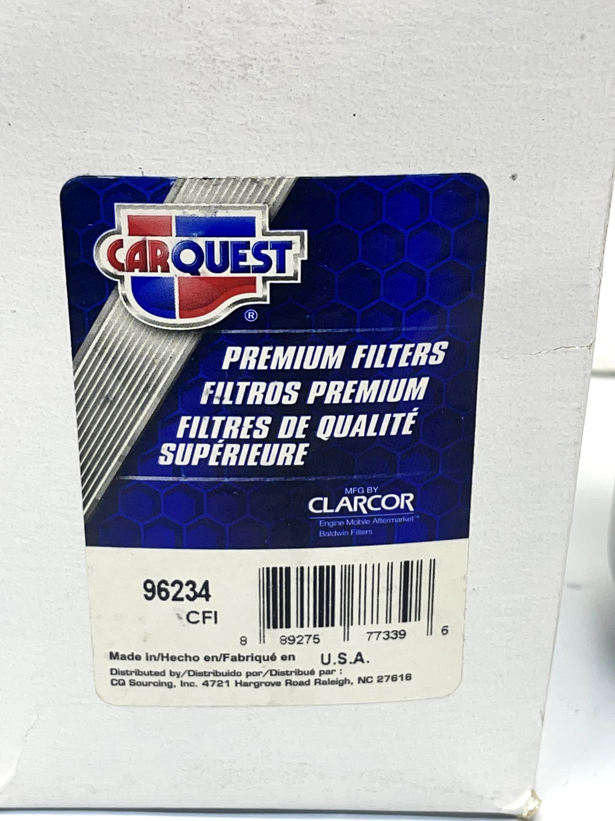 96234 Carquest brand Fuel Filter for DIESEL xref. Wix # 33393
