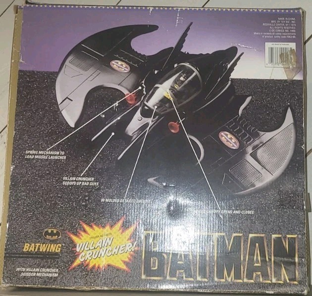 NEW! Vtg 1989 Batman Villain Cruncher Batwing Batjet #4418 Toy Biz ...