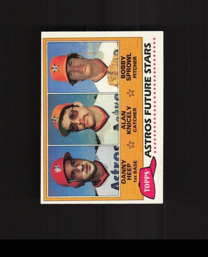 1981 Topps #82 Danny Heep Alan Knicely Bobby Sprowl Astros Baseball ...