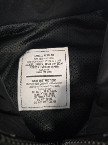 US Army Jacket Unisex Small Regular Black Yellow Full Zip Physical ...