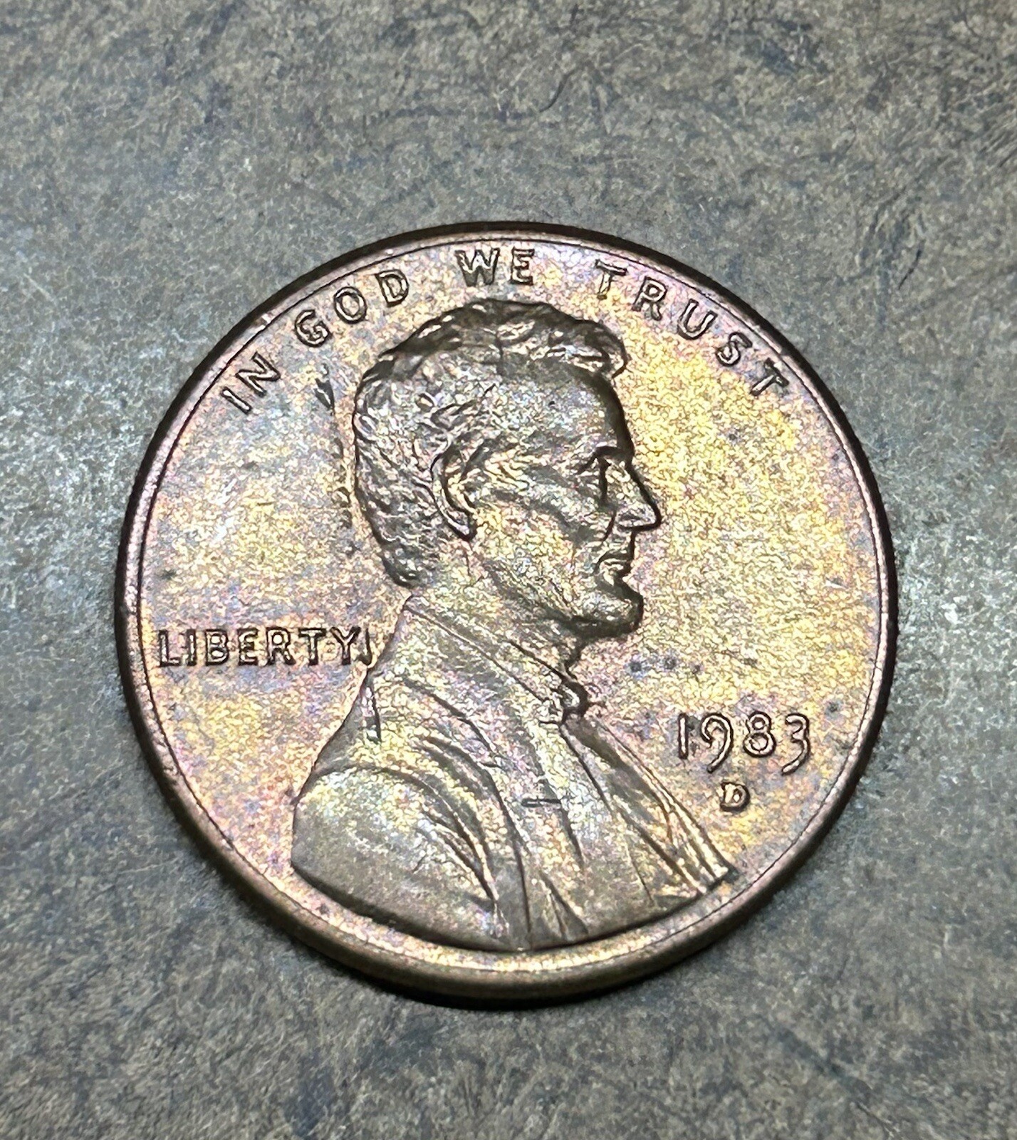 1983 D Linear Plating Blister And Purple Toned Error Penny | eBay