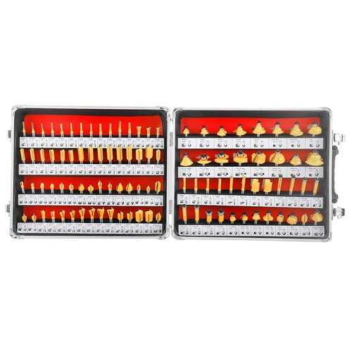 100Pcs Tungsten Carbide Tip Router Bits Set 1/4" Shank Woodworking ...