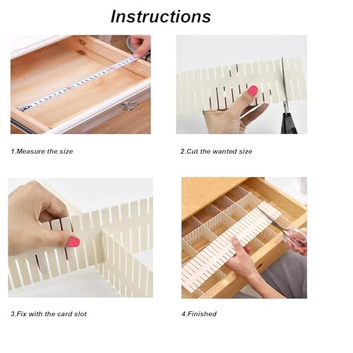 8pcs Adjustable Grid Drawer Dividers DIY Plastic Closet Separator Tidy ...