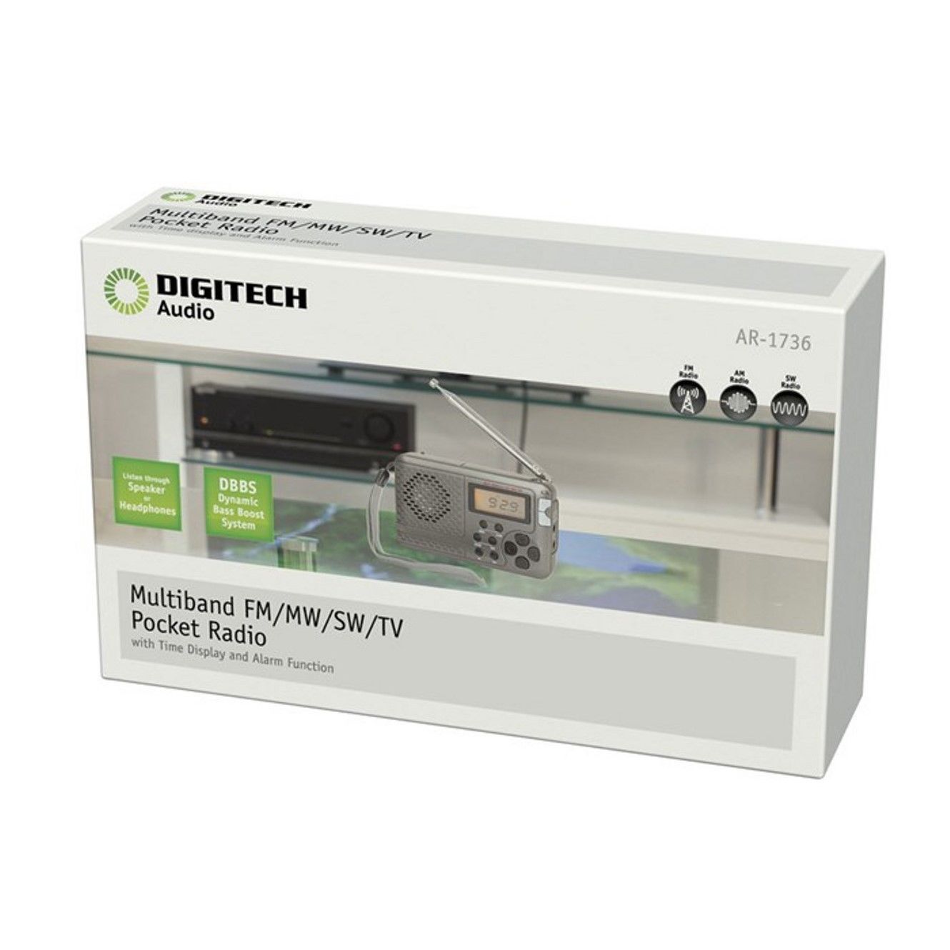 Digitech Multiband FM-MW-SW-TV Pocket Radio With Time Display & Alarm ...