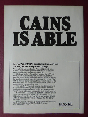 10/1970 PUB SINGER KEARFOTT AN/ASN-90 CAINS NAVY CARRIER AIRCRAFT ...