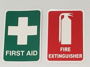 Fire Extinguisher Sticker & First Aid Sticker Small 80mm x 120mm ...