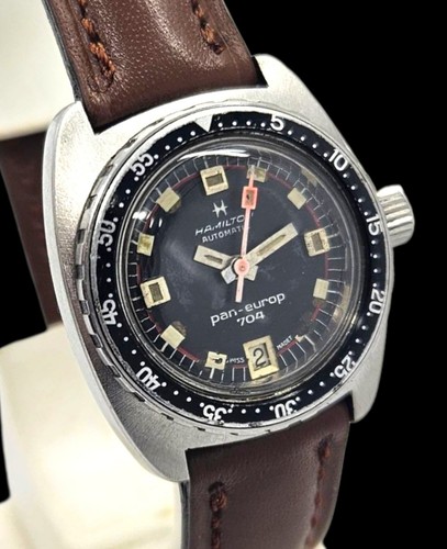 Hamilton pan-europ 704 vintage diver cal. 693 automatic wristwatch | eBay