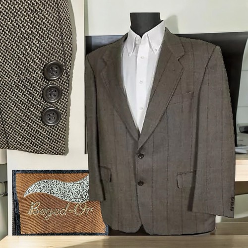 Beged-Or Sport Coat Mens 44S Brown Multicolor Plaid Wool Two Buttons | eBay