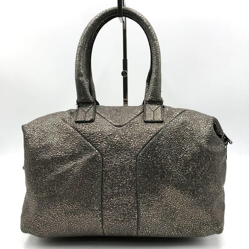 Yves Saint Laurent Easy Mini Boston Bag in Silver Leather #PCGPZE | eBay