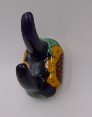 Mexican Pottery Bathroom Wall Mounted hook holder hand painfed flowers ...