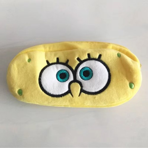 Cute Cartoon SpongeBob Plush Pencil Case Anime Kawaii High Capacity Pen ...
