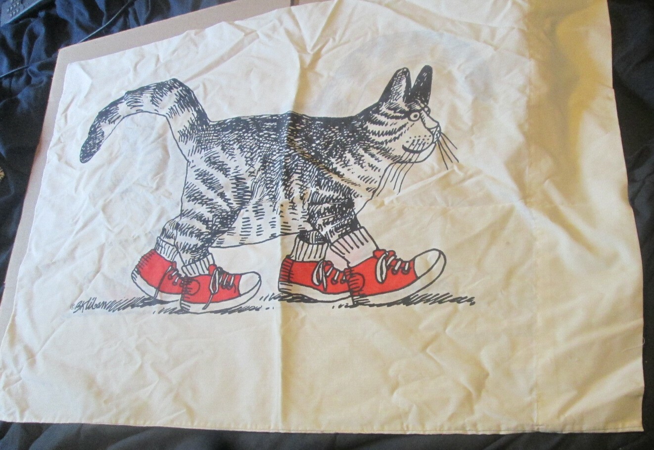 Vintage B KLIBAN CAT with red Sneakers set of 2 PILLOWCASES Pillow ...