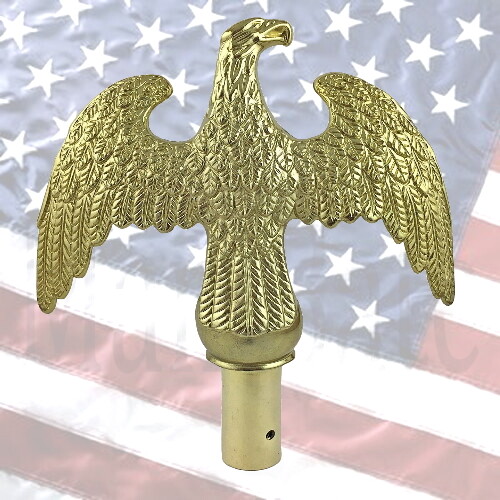 Golden Eagle Flag Pole Topper, 7" wing span, 6" tall, Flagpole Ornament ...