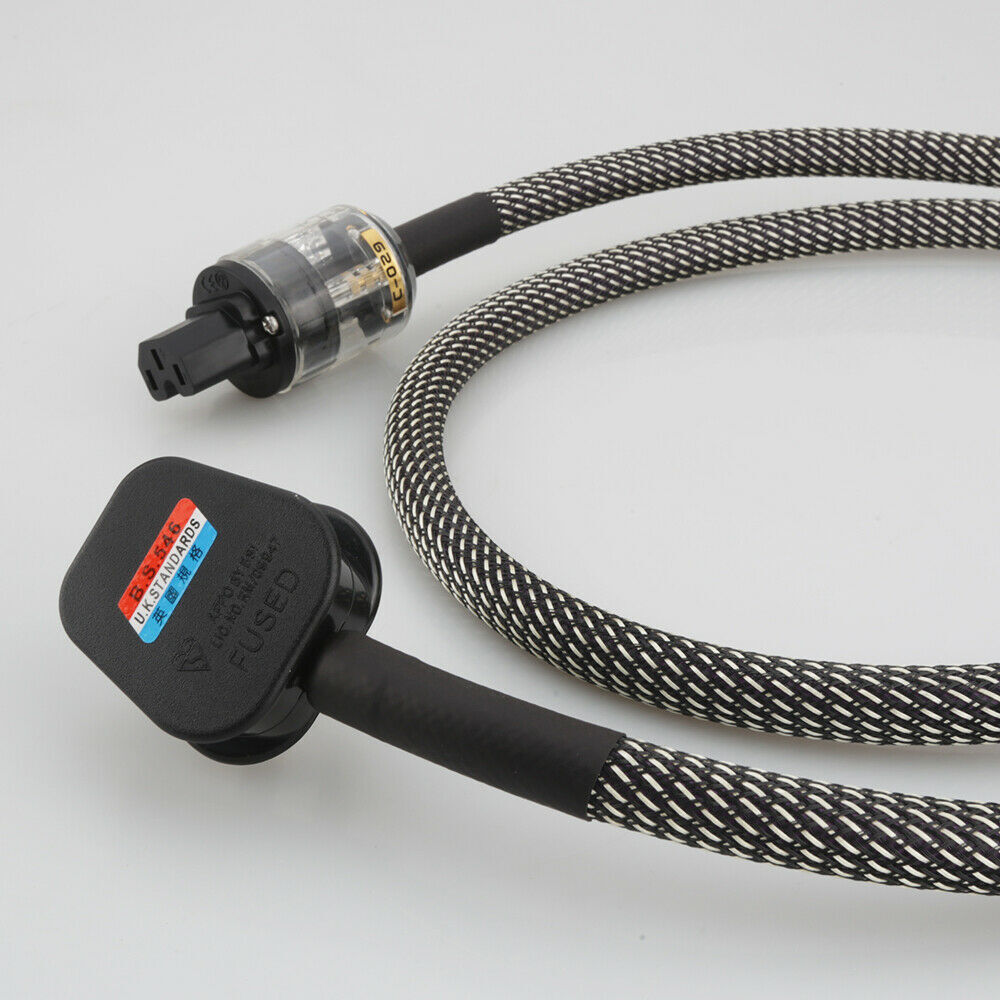 Audiophile Hifi Audio Power Cable Mains Supply Cord with UK Male IEC ...