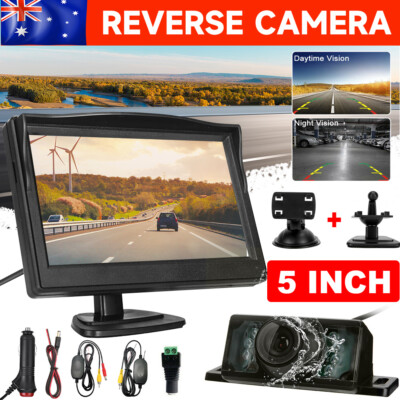Wireless 5'' Monitor Reversing Reverse Camera Rear View Kit 12V Truck ...