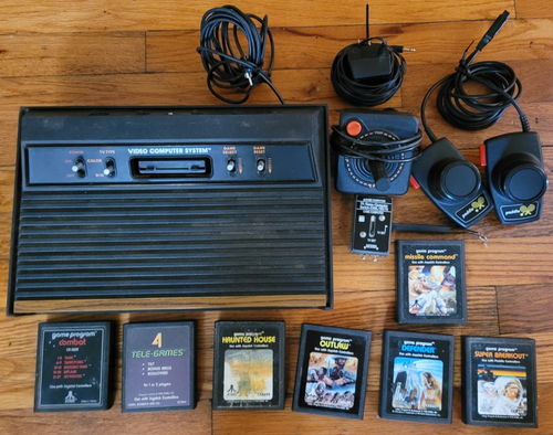 Atari 2600 Woodgrain Console W/ Controllers & Multiple Games [Read Description] | eBay
