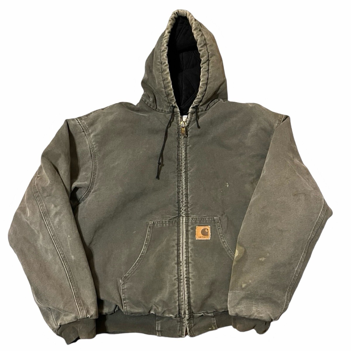 Vintage Carhartt Quilt Lined Work Zipup Jacket Green Size Vintage Carhartt Quilt Lined Work Zipup Jacket Green Size