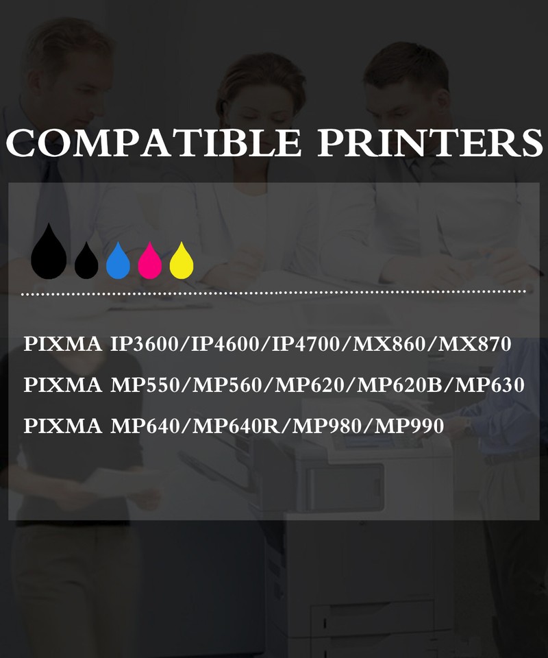 (6PK,2BBCMY) PGI220 CLI221 Ink Cartridge for Pixma MX870 iP3600 MP550 ...