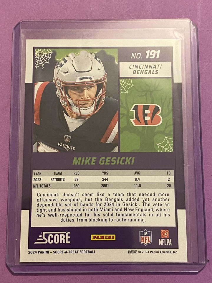 2024 Score Trick-A-Treat #191 Mike Gesicki Cincinnati Bengals Orange ...
