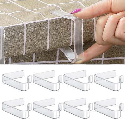 4pcs Table Cloth Clips Holder Clear Durable Cover Plastic Grips ...