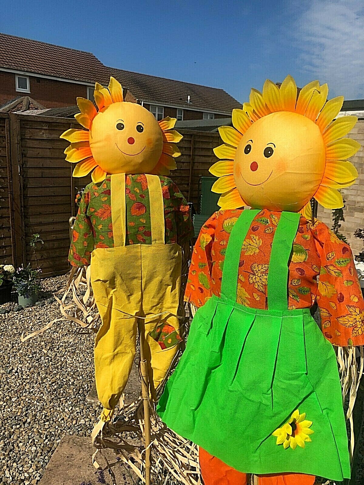 Giant Scarecrows 2pk 5 ft Decorative (160cm) Deter Birds Garden Bonnie ...