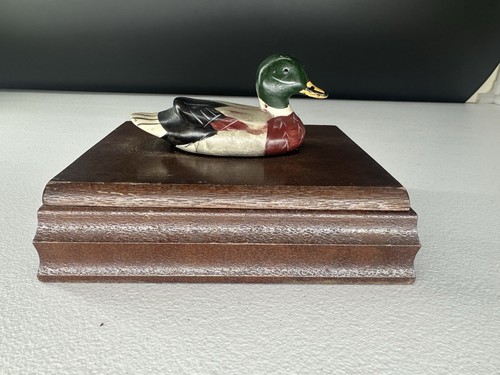 Mallard Duck Decoy Playing Card Wooden Box w/ 2 Decks of Cards Vintage ...