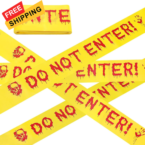 Halloween Decorations Caution Tape 3Inch x 82Feet Do Not Enter Scary ...