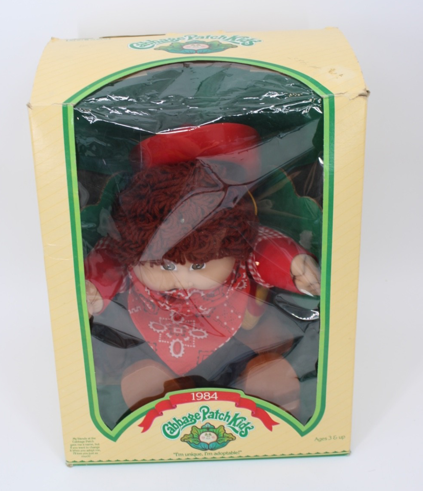 Vintage 1984 Cabbage Patch Kids Cowboy with Box & Adoption Papers ...