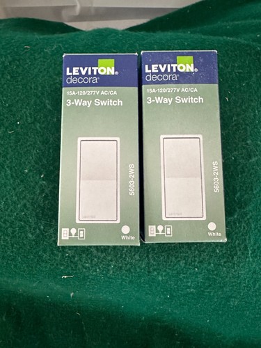 LEVITON Decora 3-way Switch.15A-120/277V AC/CA+ 5603-WM (2 Pack ...