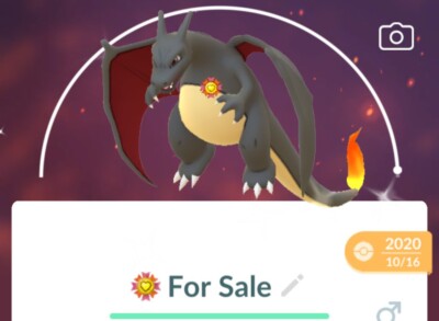 Pokémon go shiny Charizard (READ DESC) MUST BE REGISTERED, CANT FLY | eBay