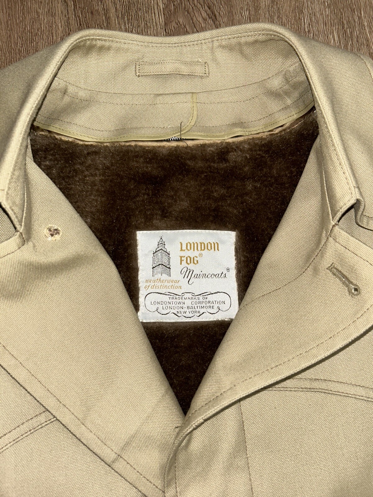 London Fog Trench Coat Mens VINTAGE 42L Fur Lined PER… - Gem